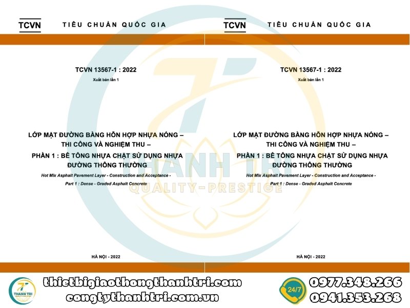 Tải TCVN 13567 2022 Lớp Mặt Đường Bằng Hỗn Hợp Nhựa Nóng | Thành Tri
